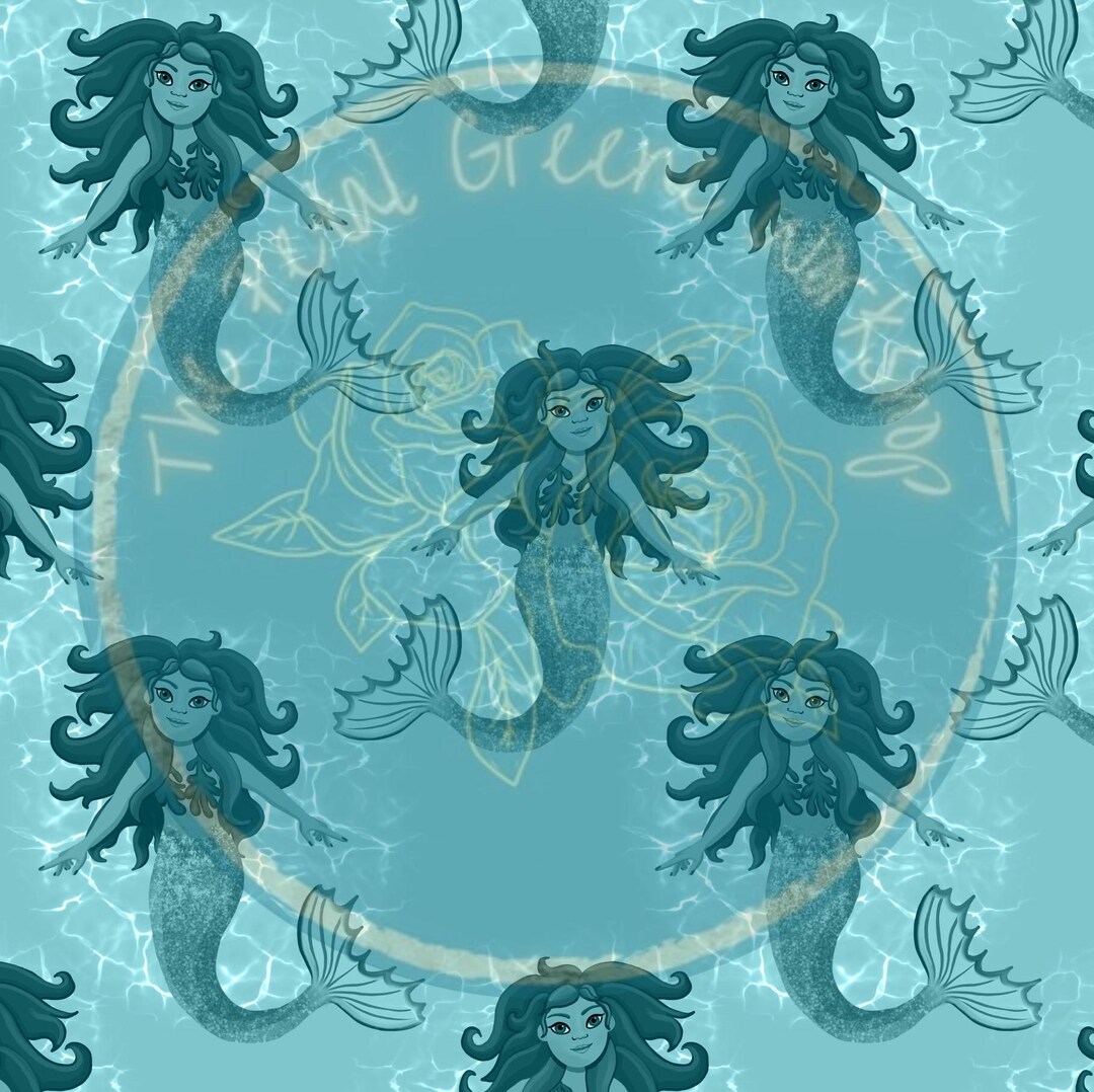 Digital Download Repeating Pattern - Blue Hues Mermaids - Etsy
