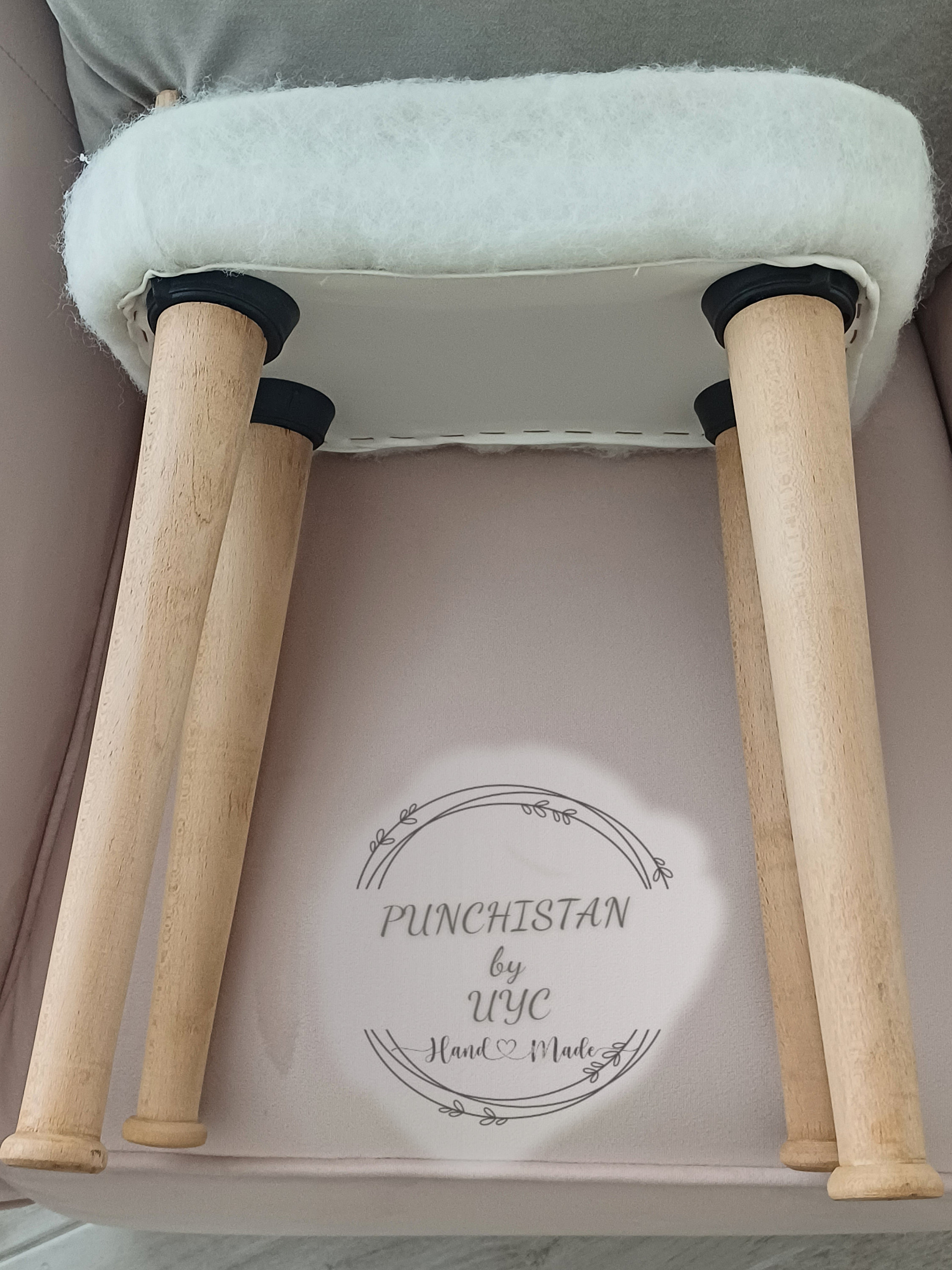 Punch Needle Grey Elephant Stool,wooden Ottoman Stool,hand Made Gift ...