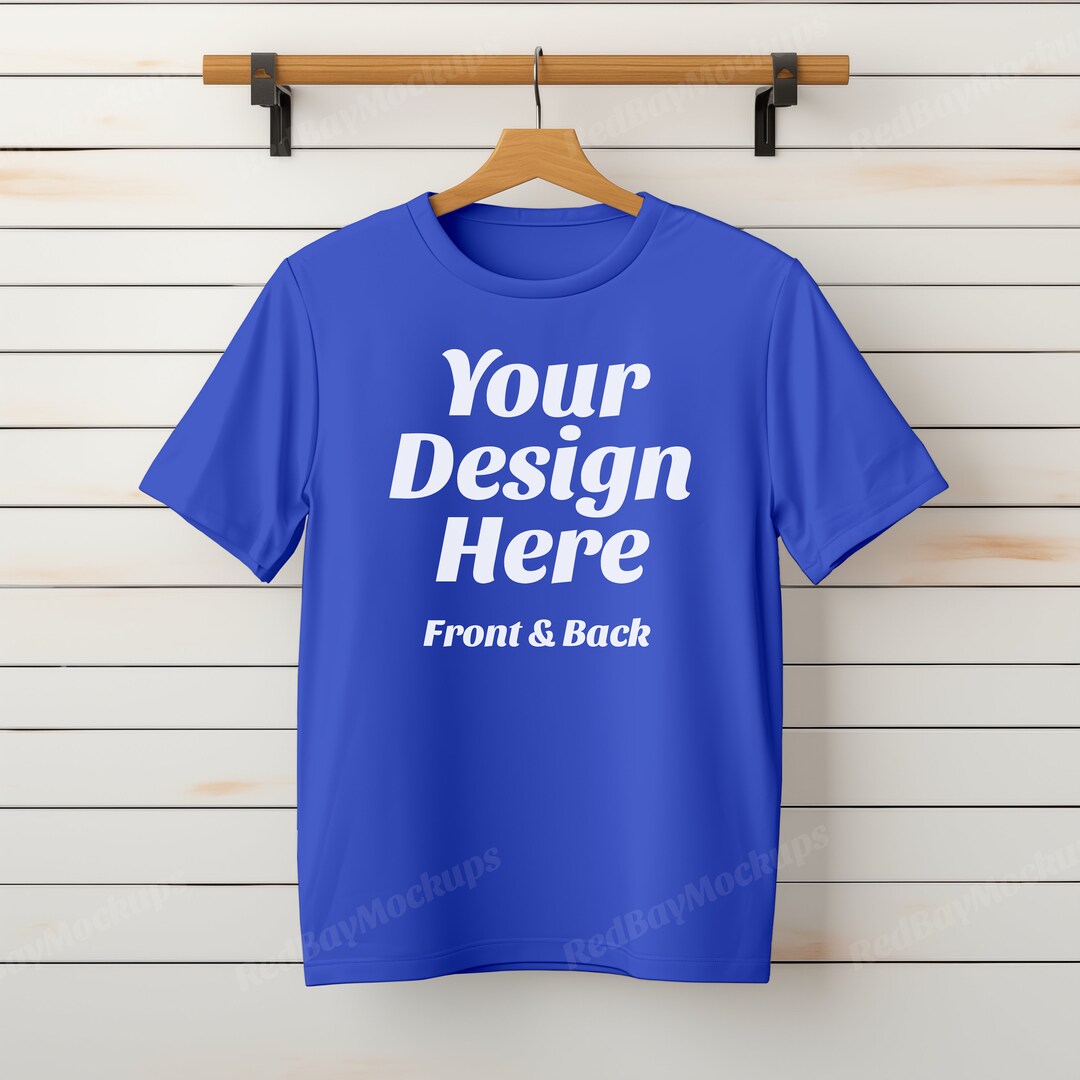 Periwinkle T-shirt Mockup, Front and Back Hanging Gildan 64000 Tshirt ...