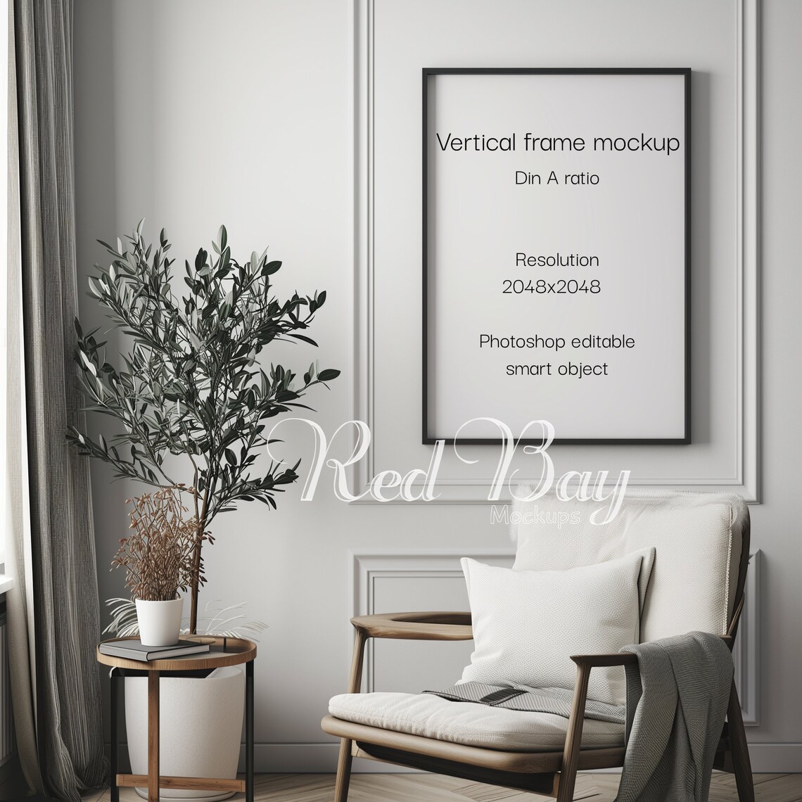 Frame Mockup, ISO A Ratio, Leaning Frame Mockup, Din A Frame Mockup ...