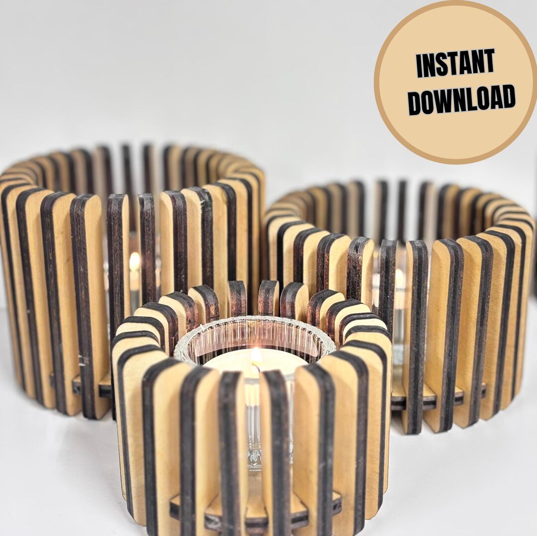 Laser Cut Tealight Holdes Bundle Pack: Decorative Vector Files (digital ...