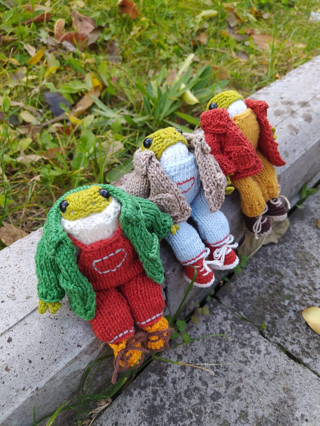 Crochet Frog Overalls & Jacket - Handmade Amigurumi Frog With Removable ...