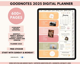 Ultimate Digital Planner and Calendar 2025 (landscape) for Ipad ...