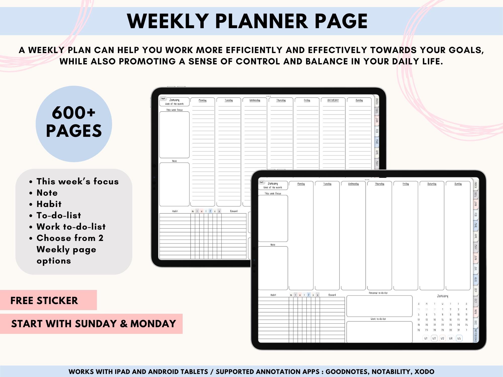 Ultimate Digital Planner and Calendar 2025 (landscape) for Ipad ...