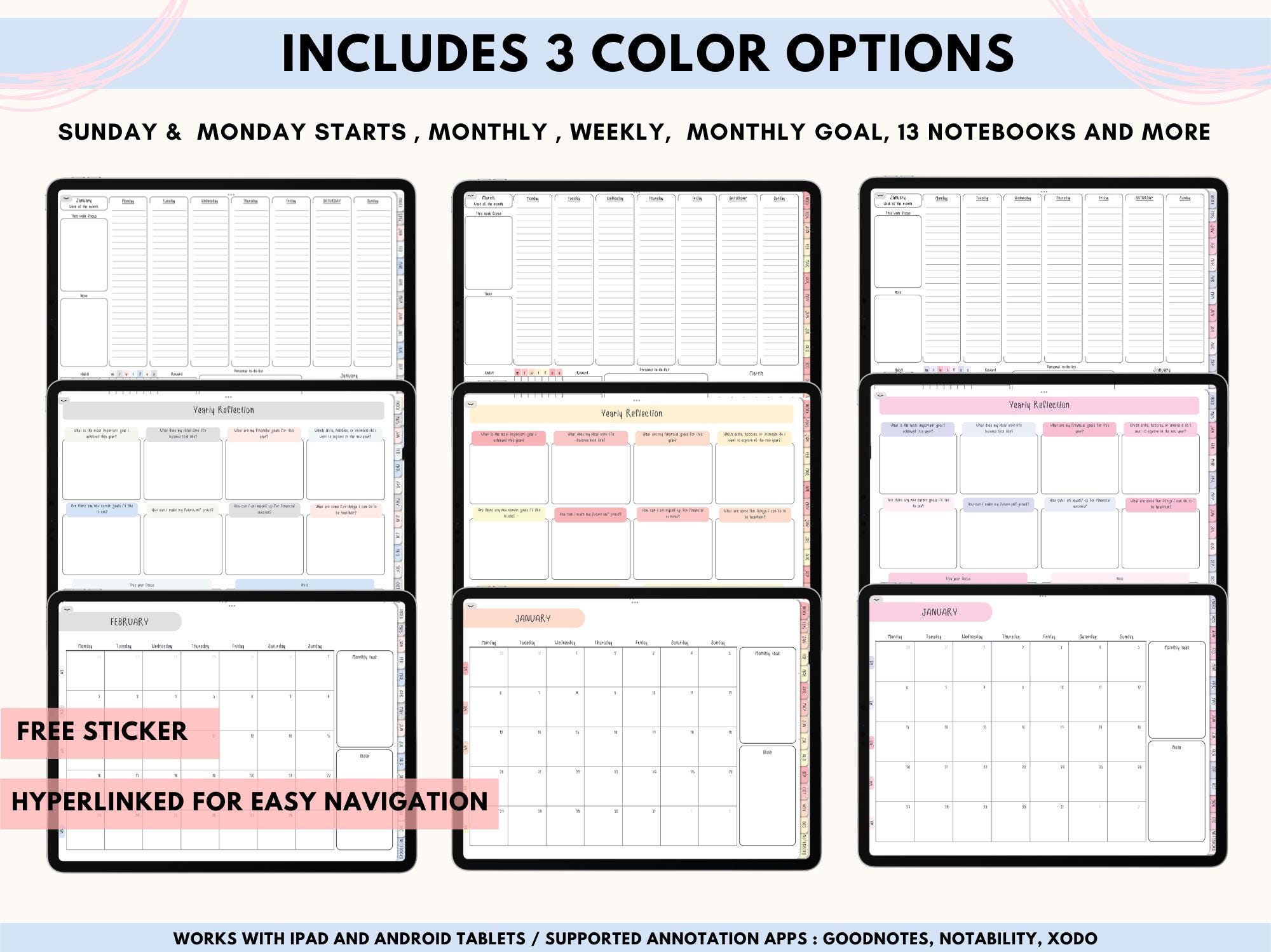 Ultimate Digital Planner and Calendar 2025 (landscape) for Ipad ...