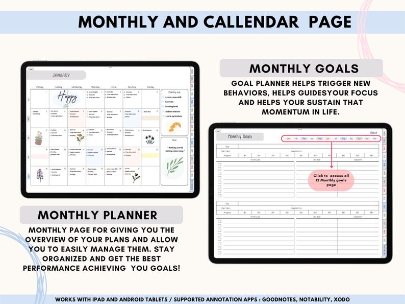 Ultimate Digital Planner and Calendar 2025 (landscape) for Ipad ...