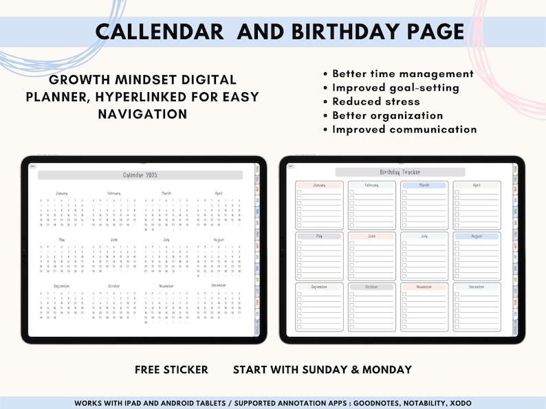 Ultimate Digital Planner and Calendar 2025 (landscape) for Ipad ...