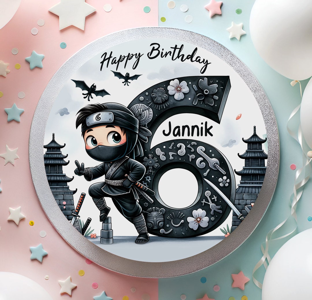 Cake Topper Fondant Birthday Ninja Boy Ninja - Etsy