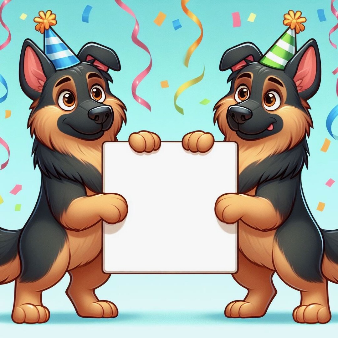 Customisable Cartoon Dogs Greetings Card Digital Download - Etsy