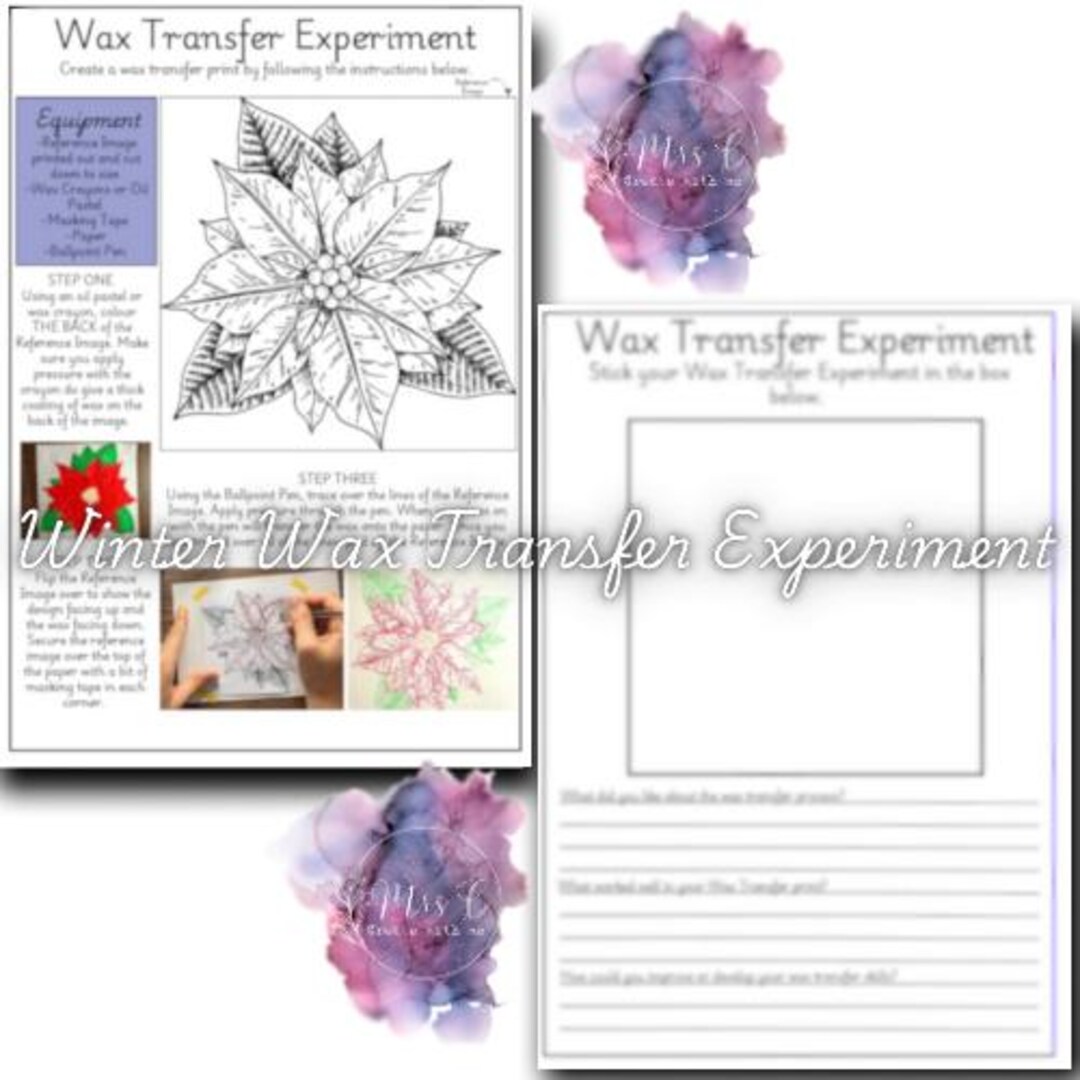 Winter Wax Transfer Experiment Worksheet - Etsy