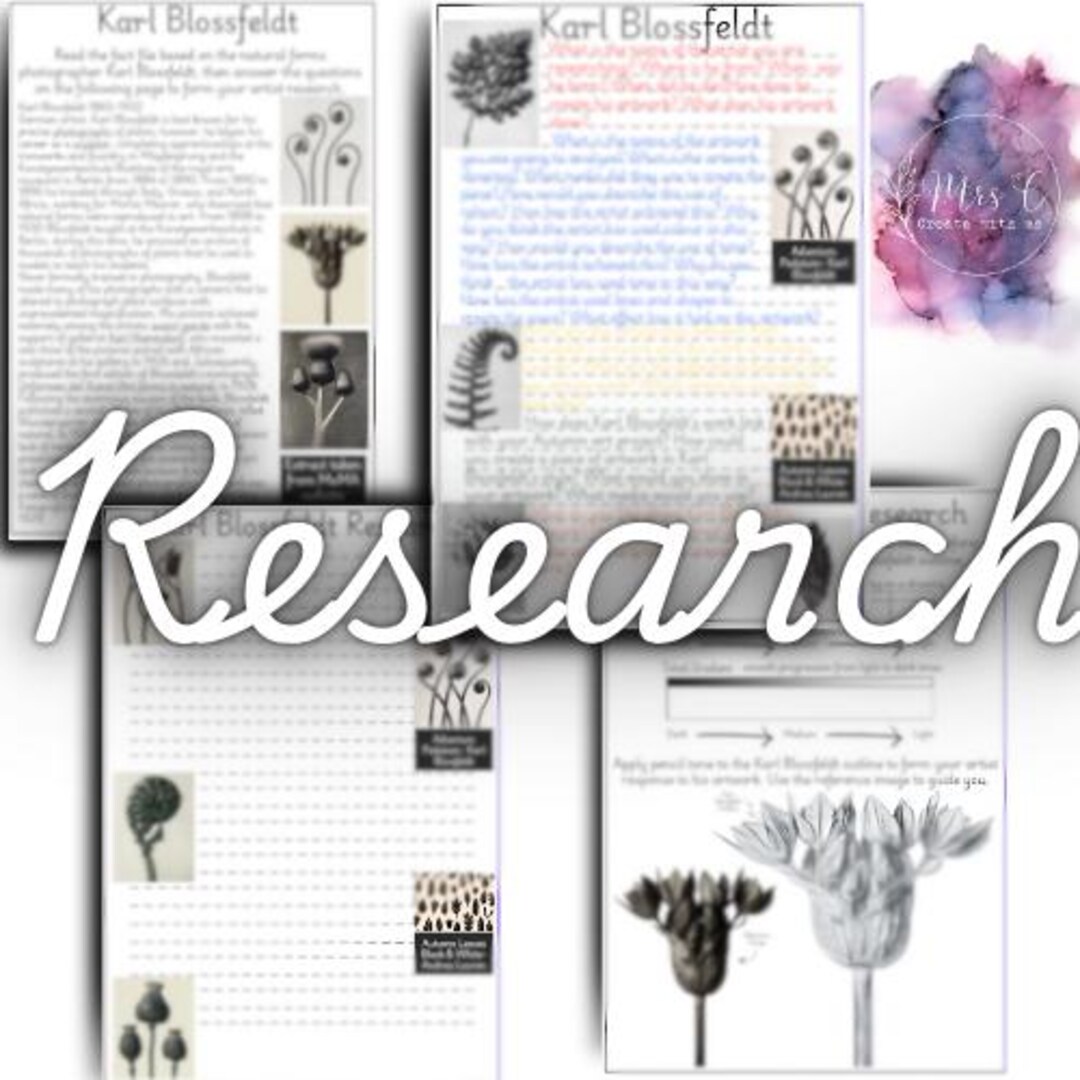 Karl Blossfeldt Artist Research Worksheets - Etsy