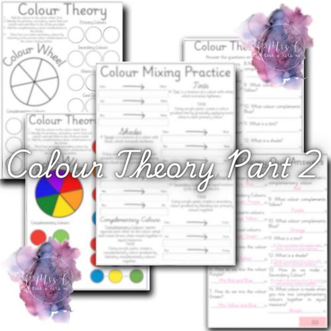 Colour Theory Part 2 Worksheet - Etsy