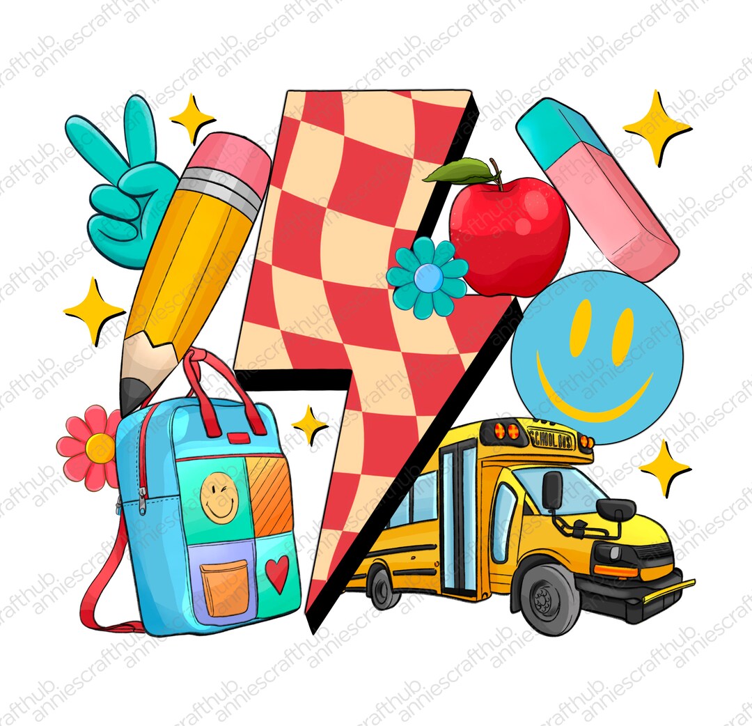 Retro School Elements Png, Retro School Elements Svg, Back to School ...