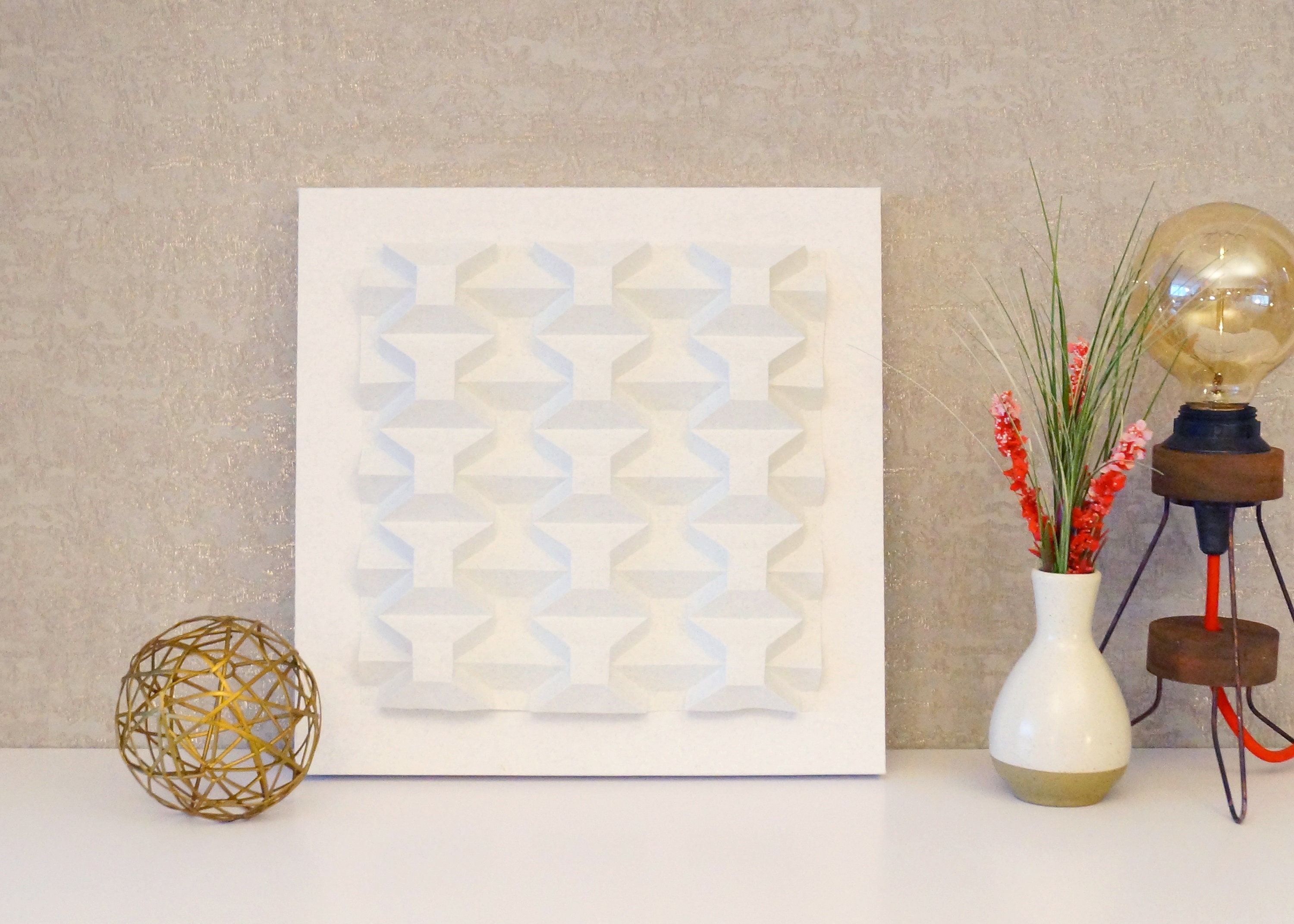 Origami Tessellation Pillars Frame Wall Art Multiple Color Available - Etsy
