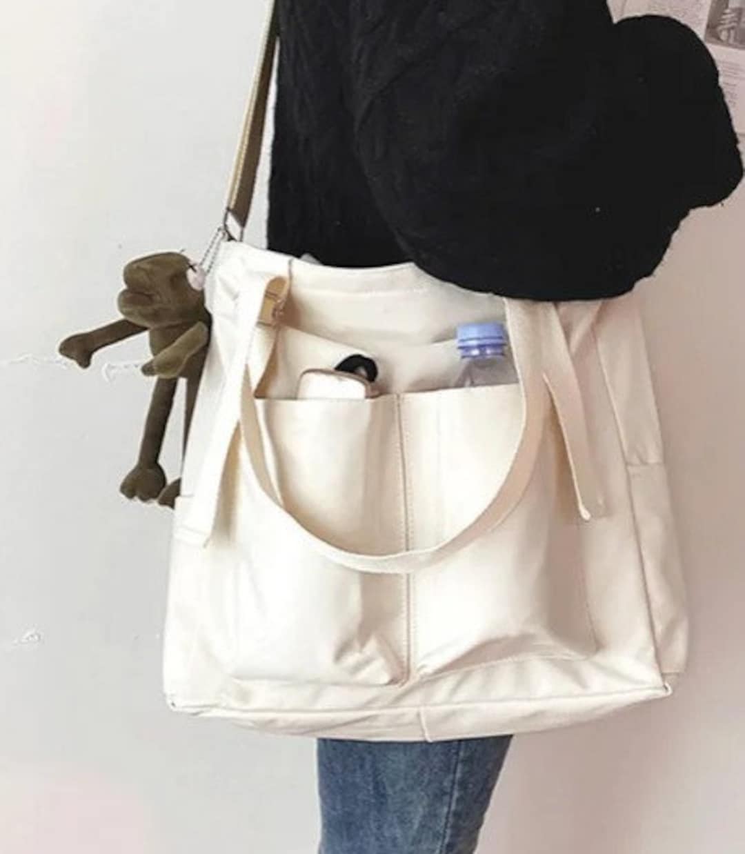 Tote Bag Canvas Multi-pocket Shoulder Bag - Etsy