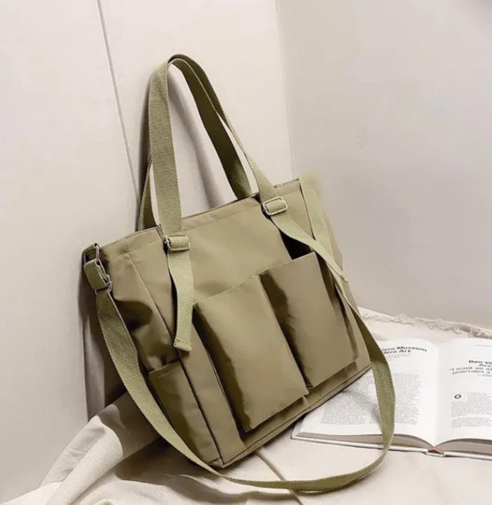 Tote Bag Canvas Multi-pocket Shoulder Bag - Etsy