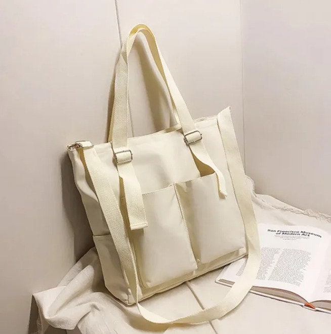 Tote Bag Canvas Multi-pocket Shoulder Bag - Etsy