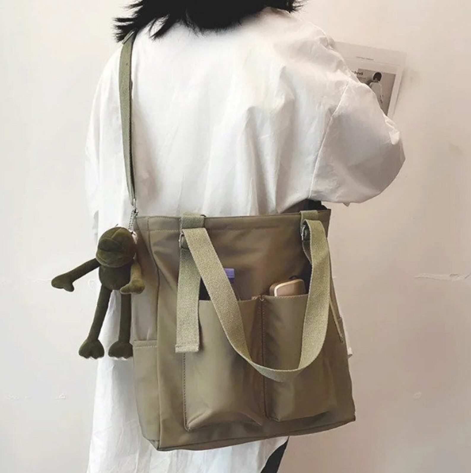 Tote Bag Canvas Multi-pocket Shoulder Bag - Etsy