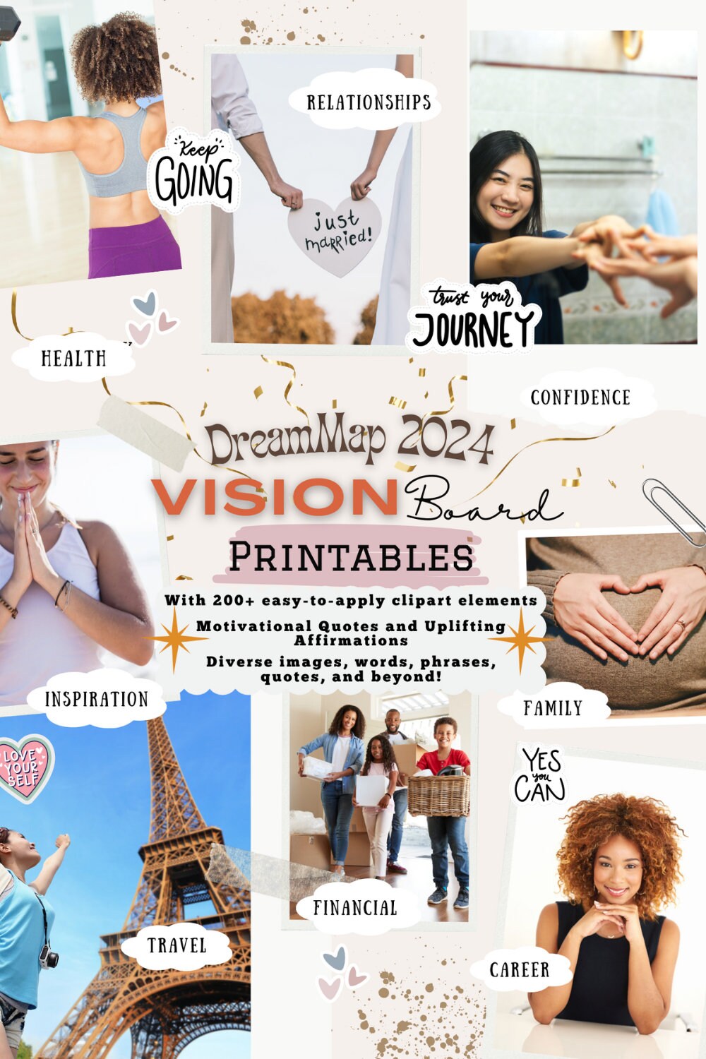 Vision Board Printables for Vision Board Kit for Vision Board Party ...