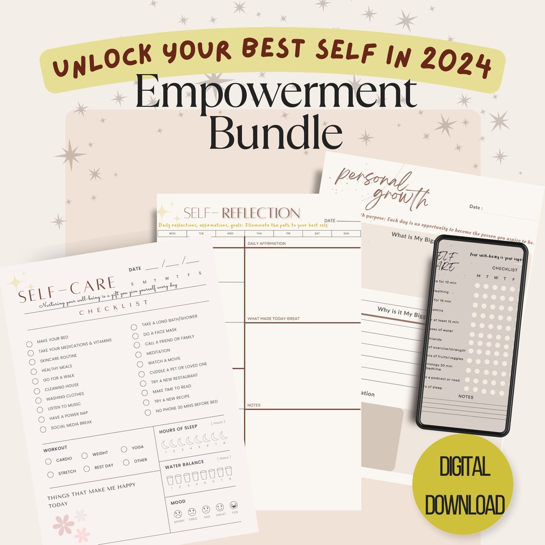 Worksheets Personal Growth Planner Self Reflection Journal Self Care ...