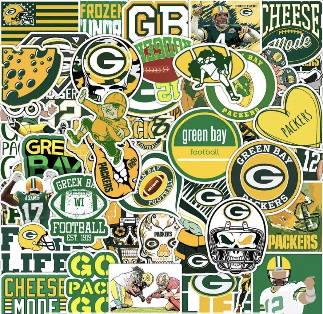 10 Random Green Bay Packers Stickers Waterbottle Laptop Notebook Decals ...