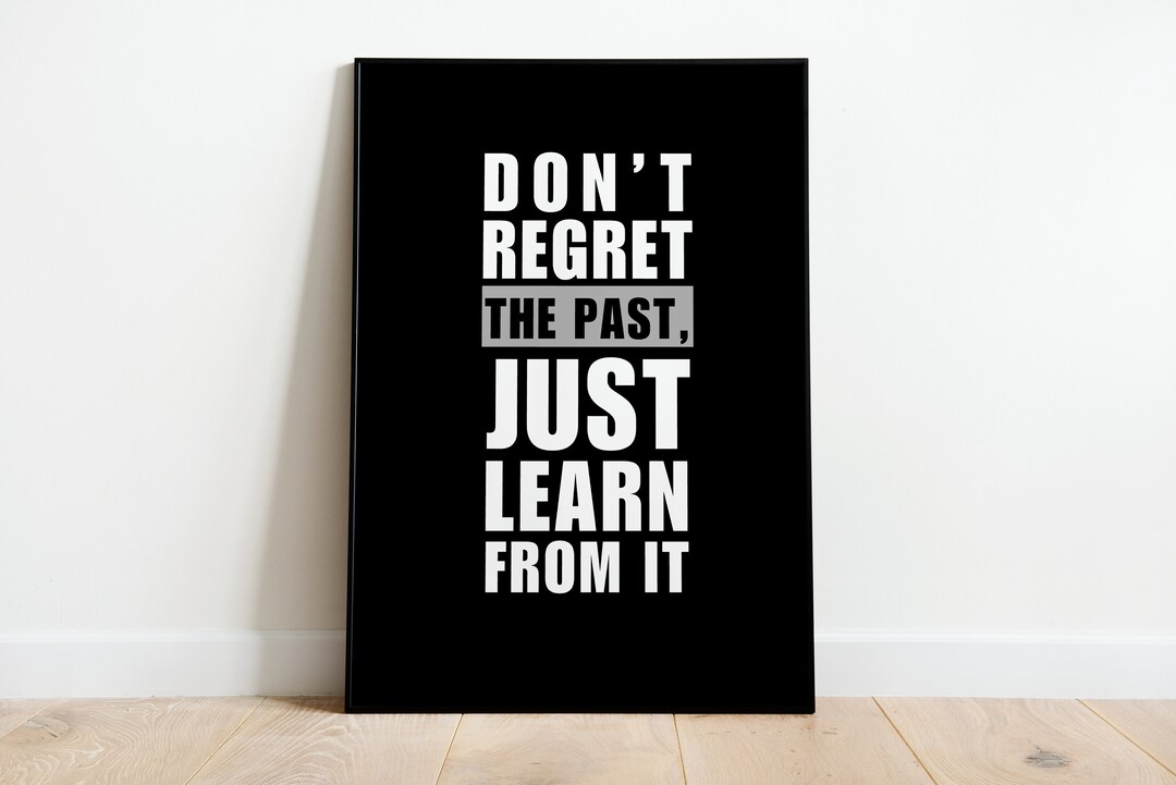 Don't Regret Motivational Wall Art Canvas Print Inspirational Poster ...