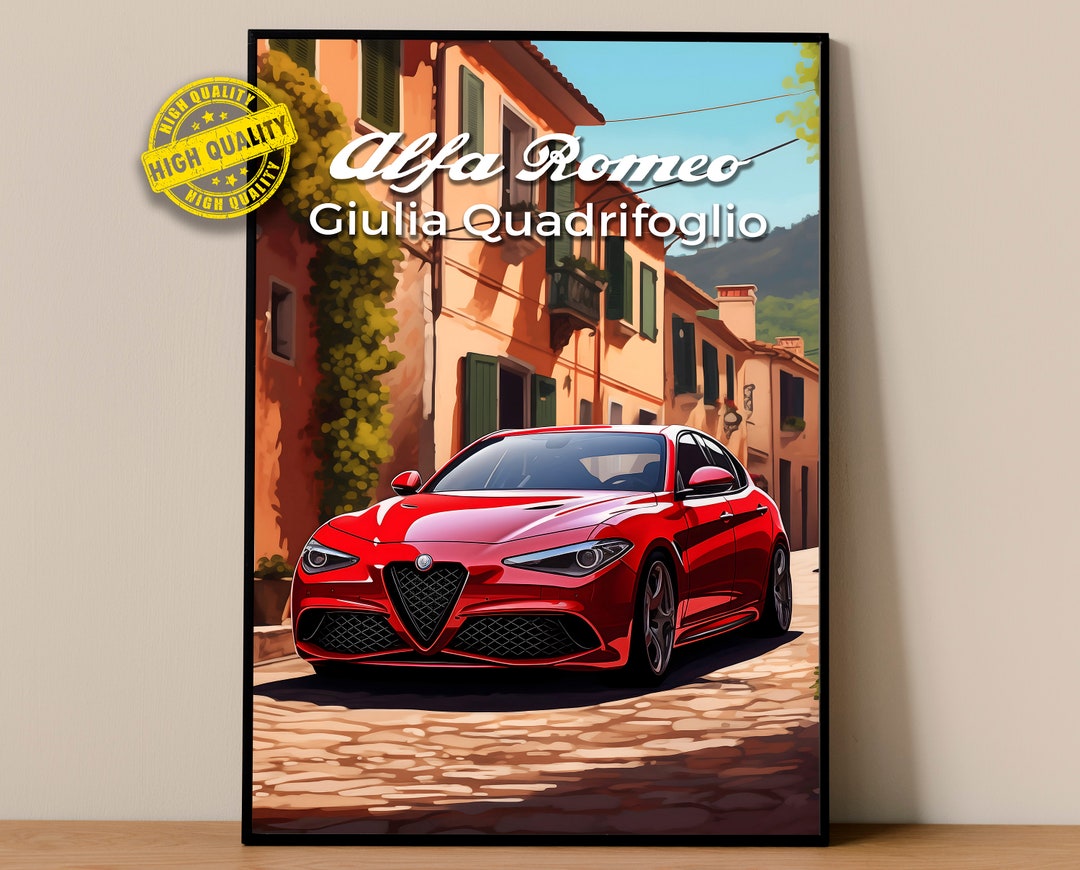Alfa Romeo Poster Giulia Quadrifoglio Poster 1110.1 Alfa Romeo Wall Decor Alfa Romeo ...