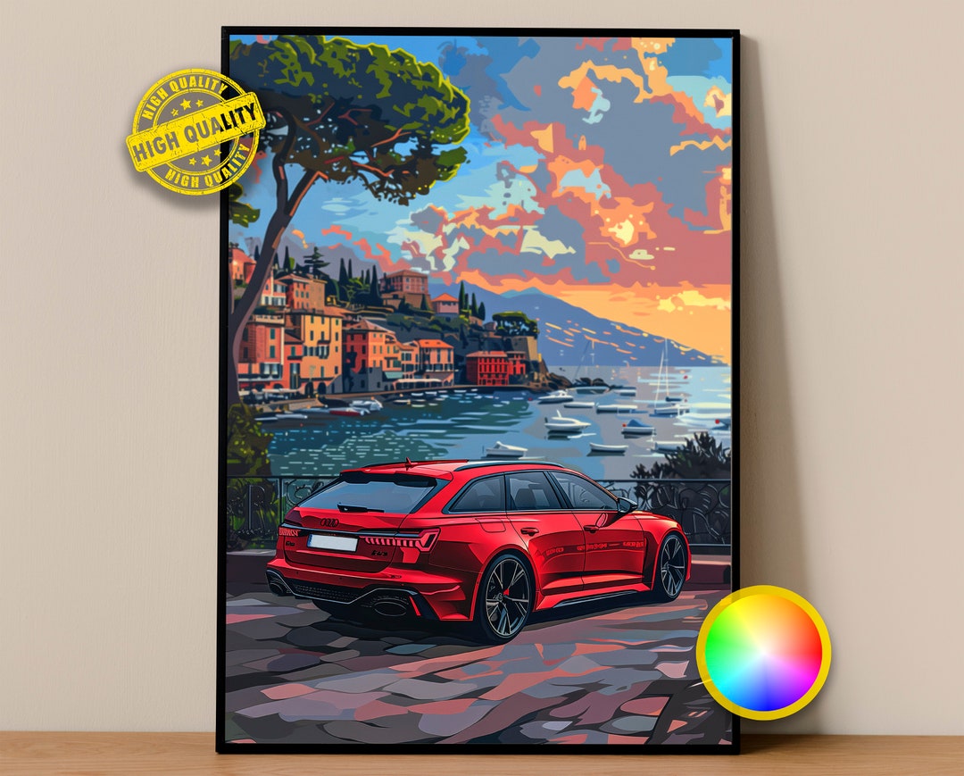 Audi Poster RS6 Poster 9036.0 Audi Wall Decor Audi Art Illustration Car ...