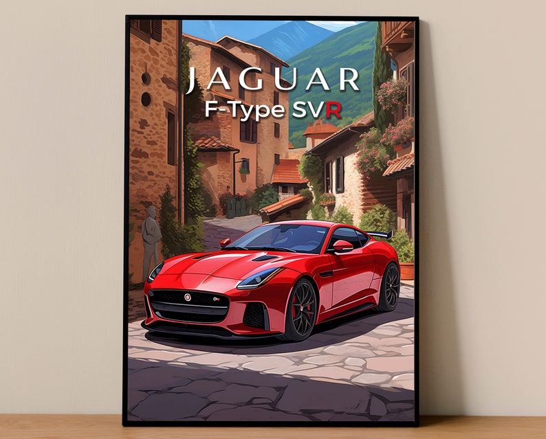Jaguar Poster F-type SVR Poster 1420.0 Jaguar Wall Decor Jaguar Art ...