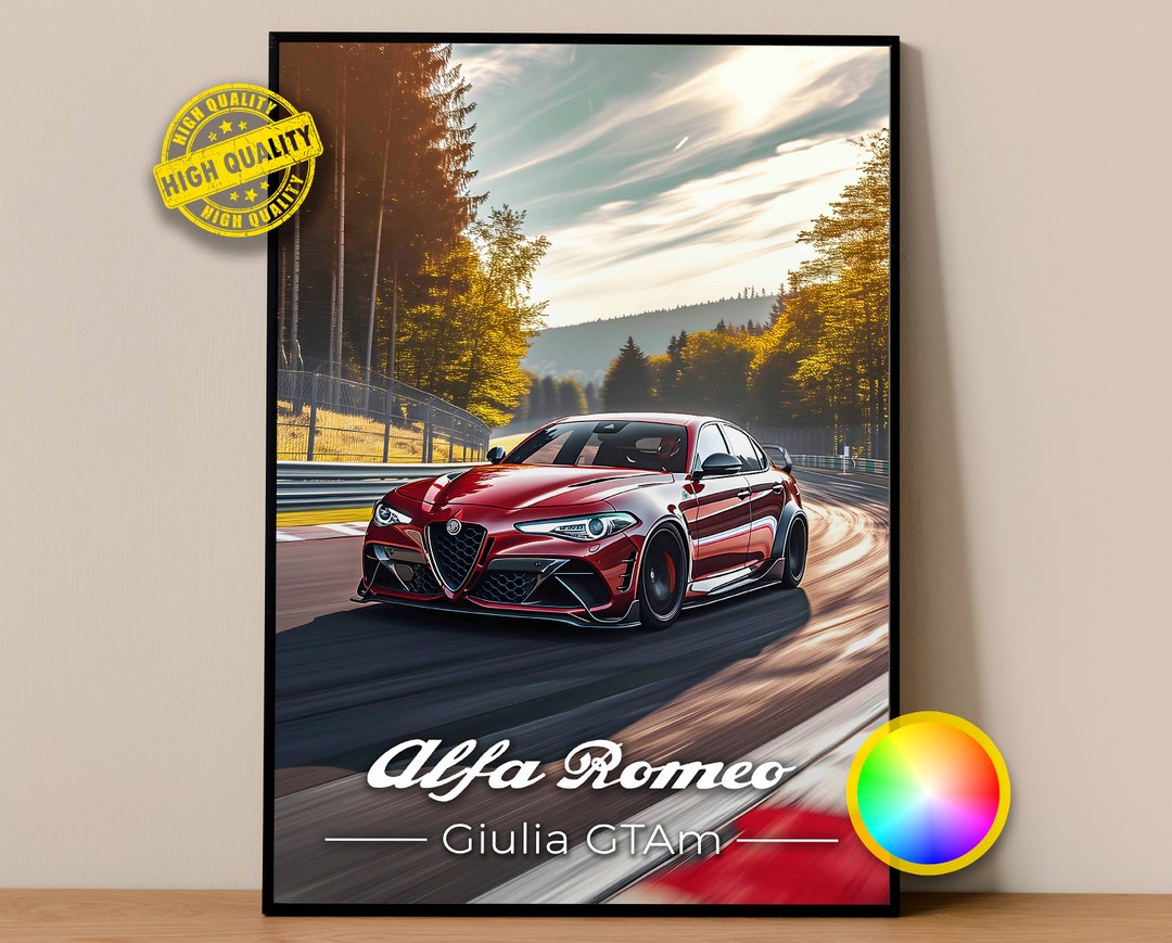 Alfa Romeo Poster Giulia Gtam Poster 2110.1 Alfa Romeo Wall Decor Alfa Romeo Illustration Car ...