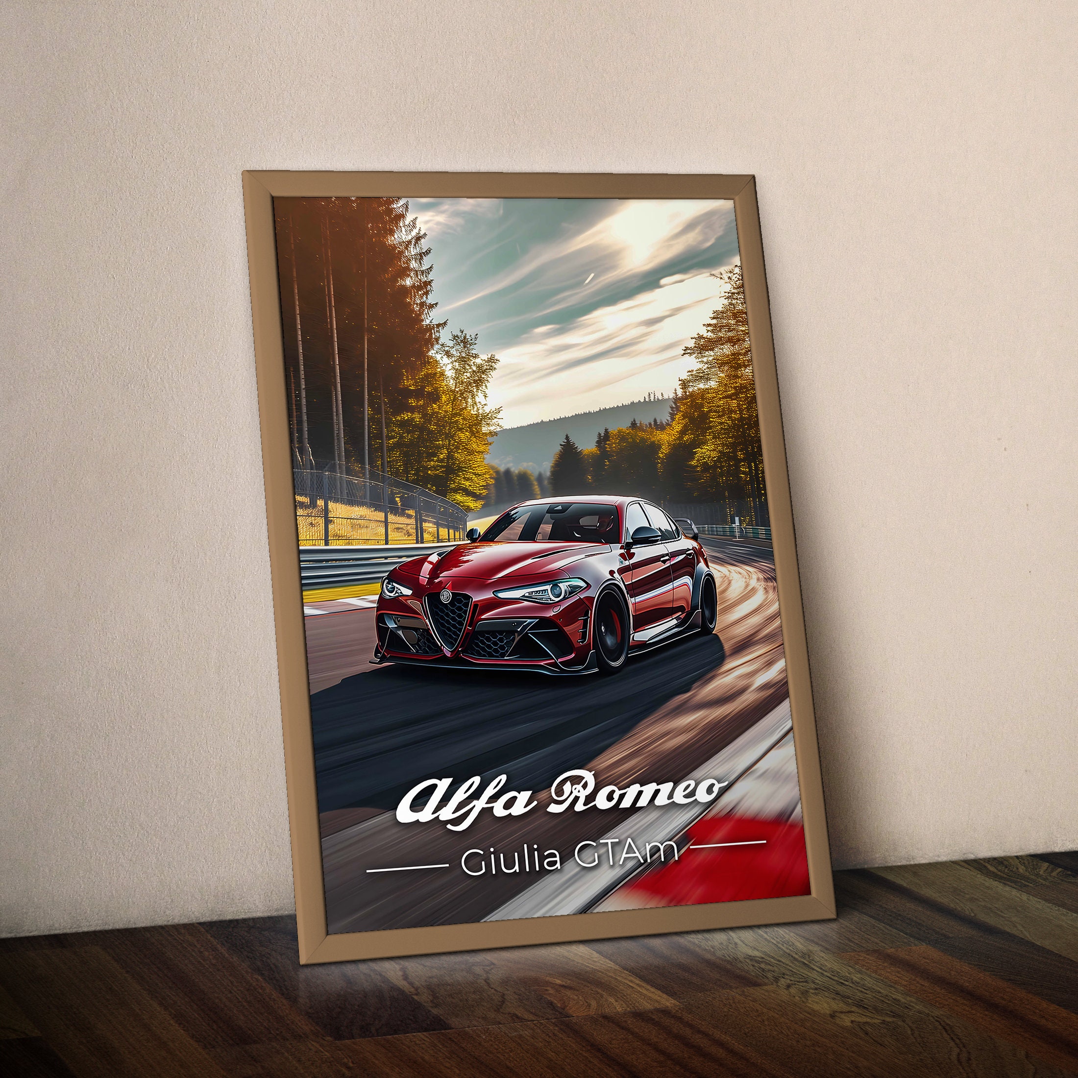 Alfa Romeo Poster Giulia Gtam Poster 2110.1 Alfa Romeo Wall Decor Alfa Romeo Illustration Car ...