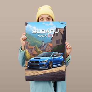 Subaru Poster WRX STI Poster 1230.0 JDM Wall Decor Jdm Art Subaru Illustration Car Poster Print ...