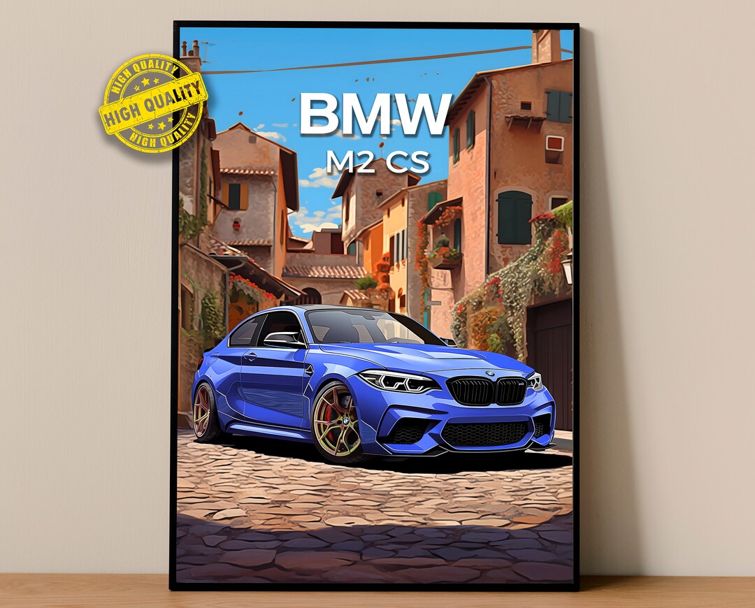 BMW Poster M2 CS Poster 1012.0 BMW Wall Decor Bmw Art Bmw Illustration Car Poster Print Car Wall ...