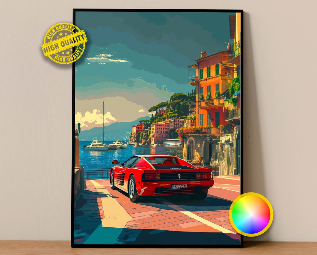 Ferrari Poster Testarossa Poster 9107.1 Ferrari Wall Decor Ferrari Art ...