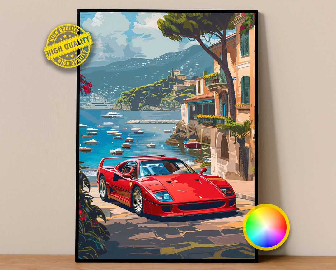 Ferrari Poster F40 Poster 9101.1 Ferrari Wall Decor Ferrari Art Ferrari ...