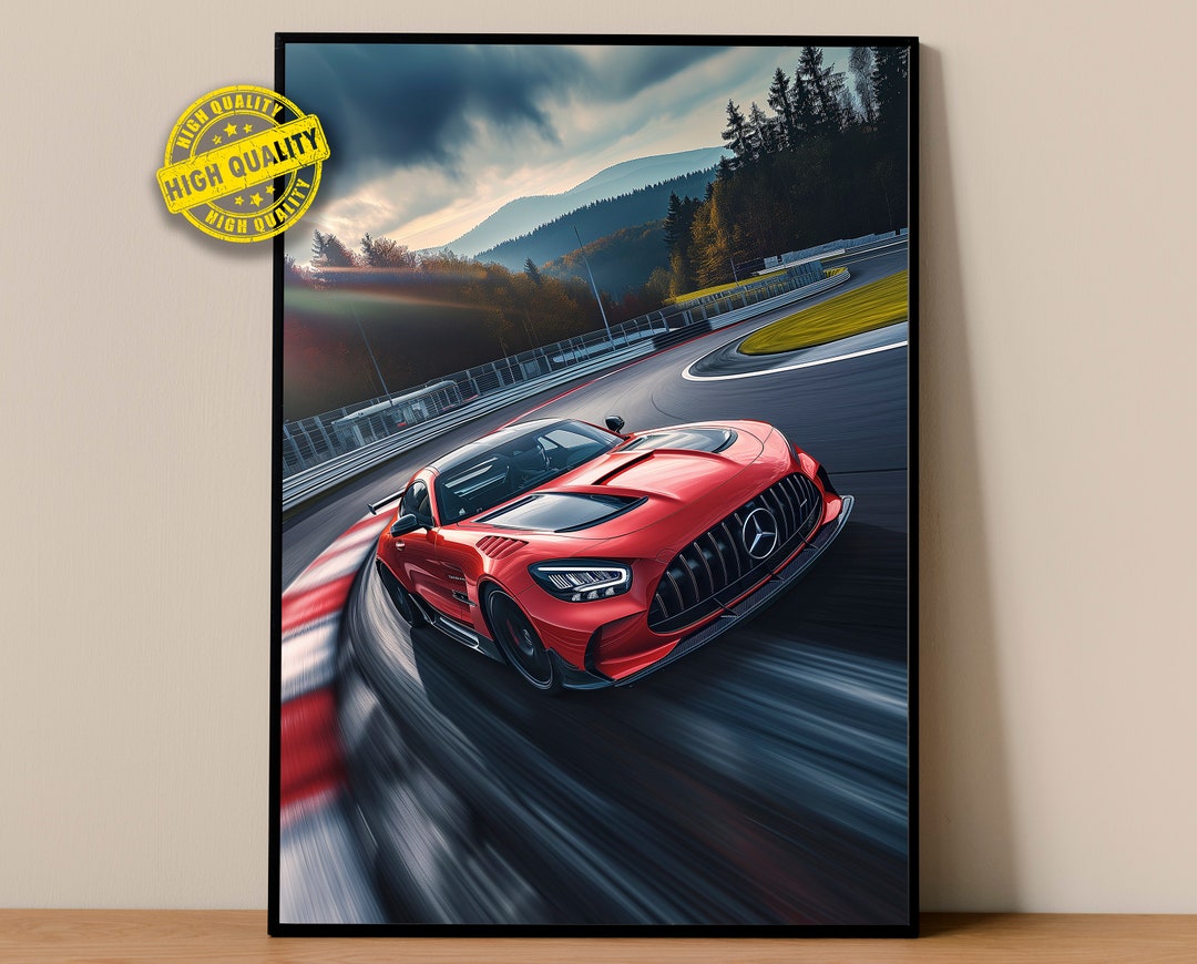 Mercedes Poster AMG GT Black Series Poster 3000.0 Mercedes Wall Decor ...