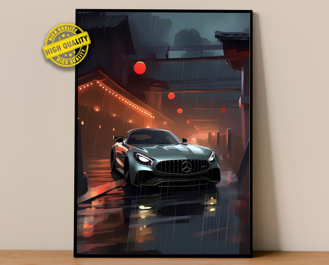 Mercedes Poster AMG GT R Poster 3000.2 Mercedes Wall Decor Mercedes Art ...