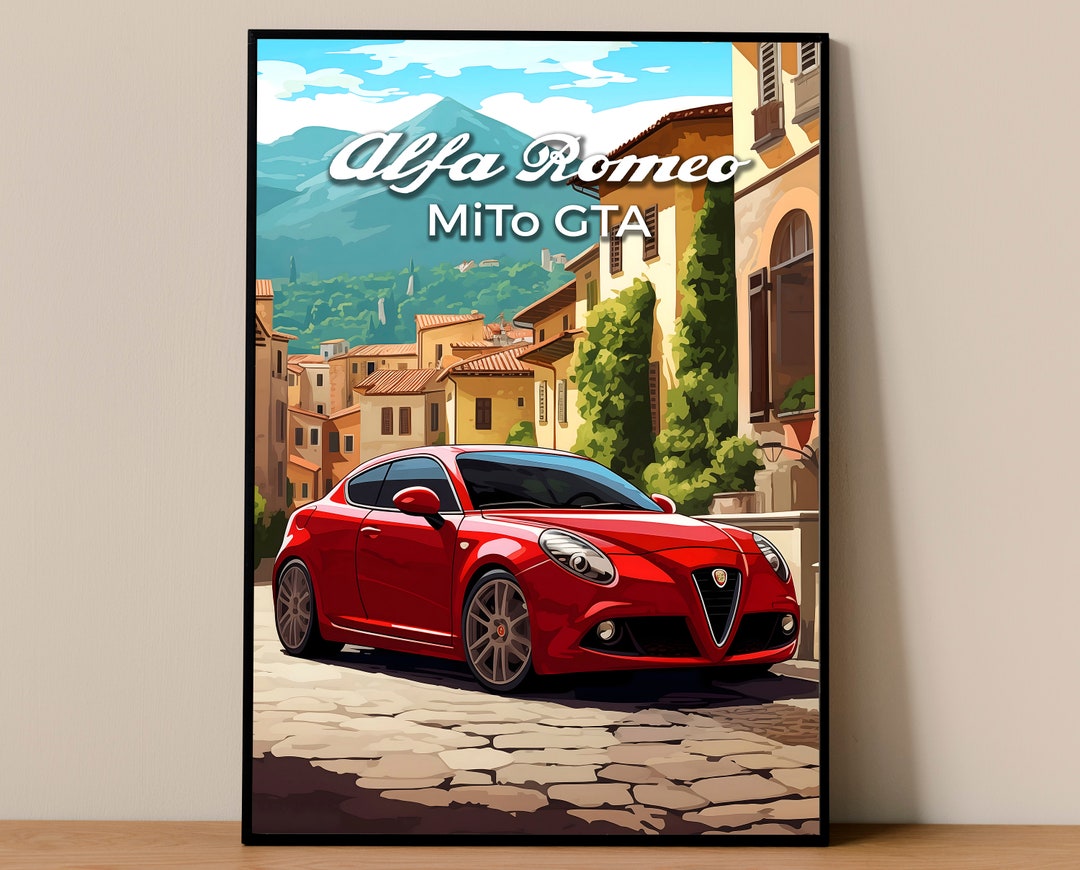 Alfa Romeo Poster Mito GTA Poster 1112.0 Alfa Romeo Wall Decor Alfa Romeo Art Illustration Car ...