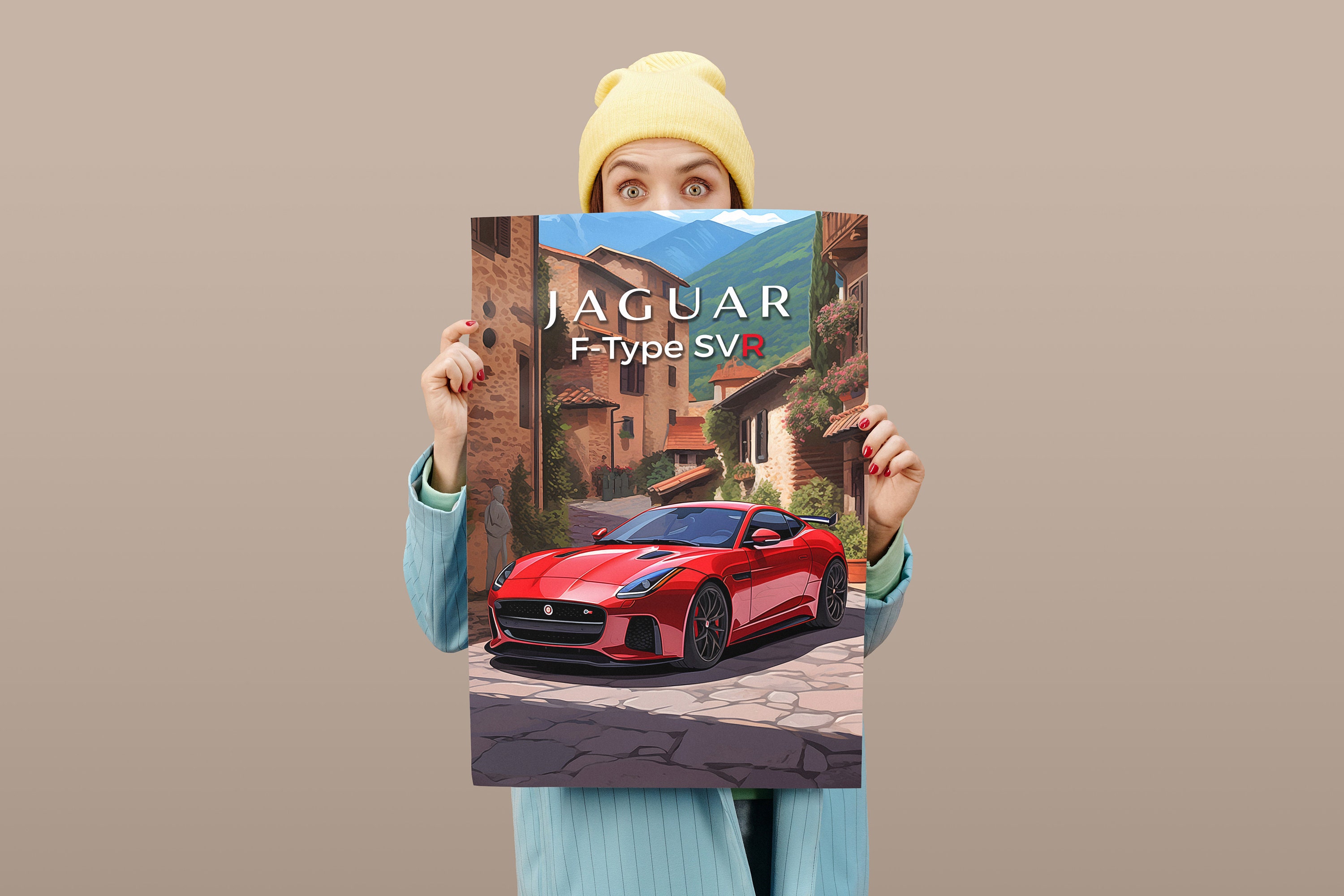 Jaguar Poster F Type Svr Poster 14200 Jaguar Wall Decor Jaguar Art Jaguar Illustration Car