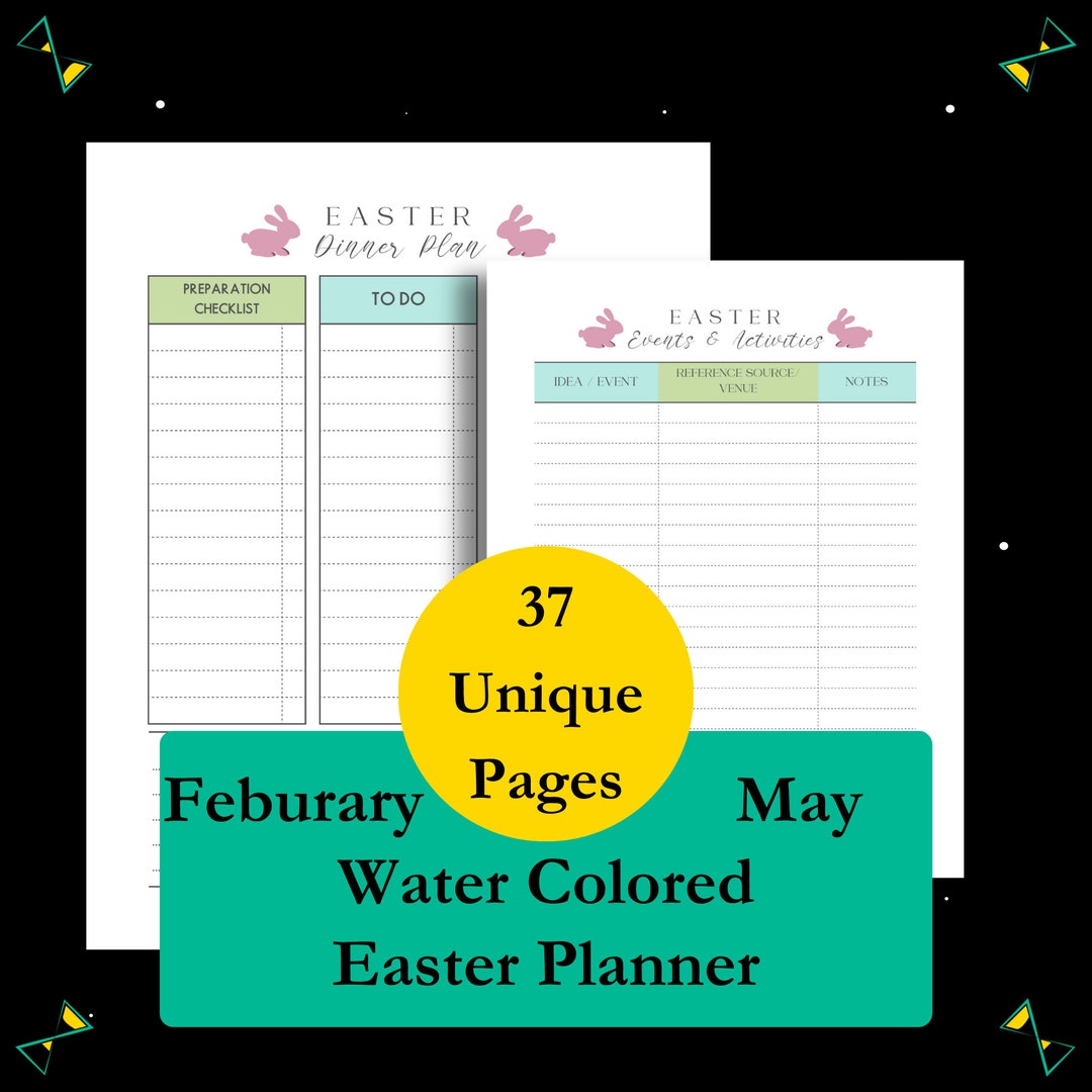 Water Color Easter Printable Planner Personal Organization Checklist ...