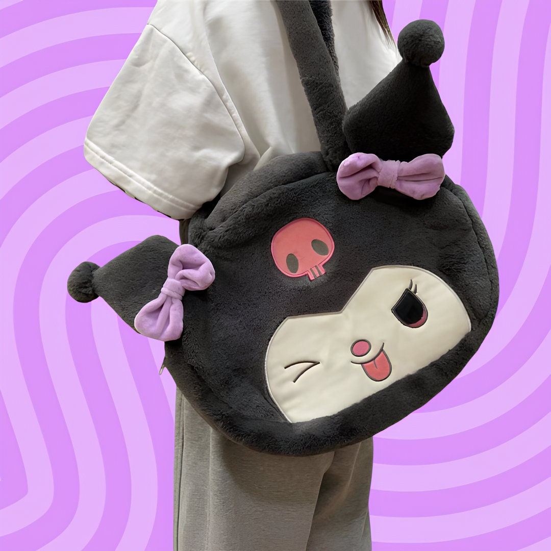 Plush Kuromi Bag Sanrio, Kawaii, Cartoon Accessories, Kuromi ...
