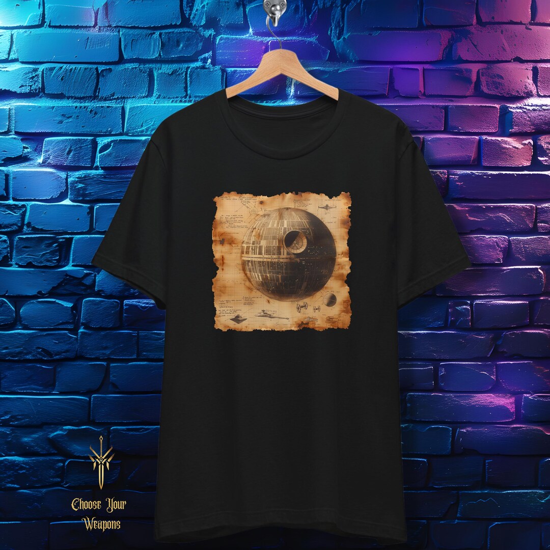 Star Wars Death Star Da Vinci Style Technical Drawing Tee - Etsy
