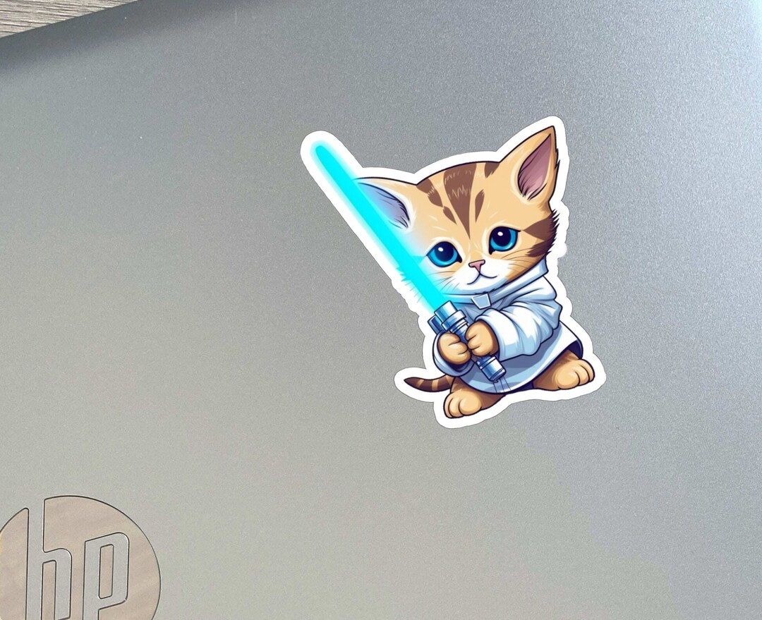 Luke Skywalker Cat Sticker, Star Wars Fan Gift - Etsy
