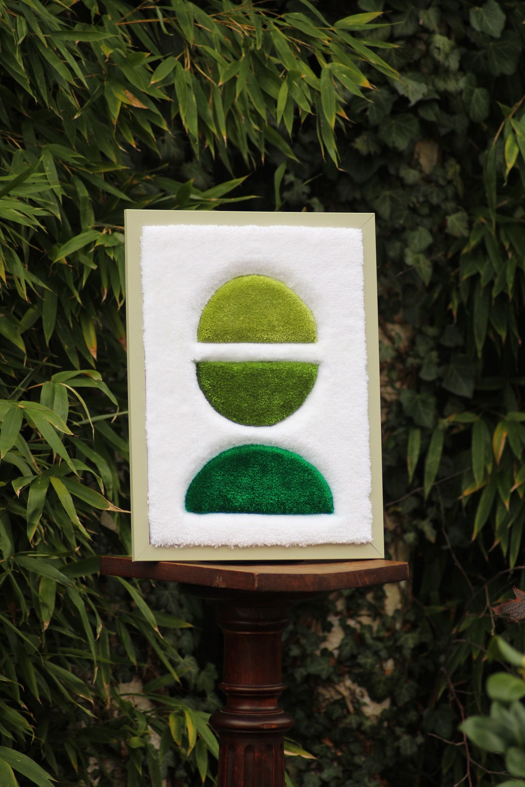 Framed Tapestry, Tufting Painting, Handmade Wall Art in Wool - "green ...
