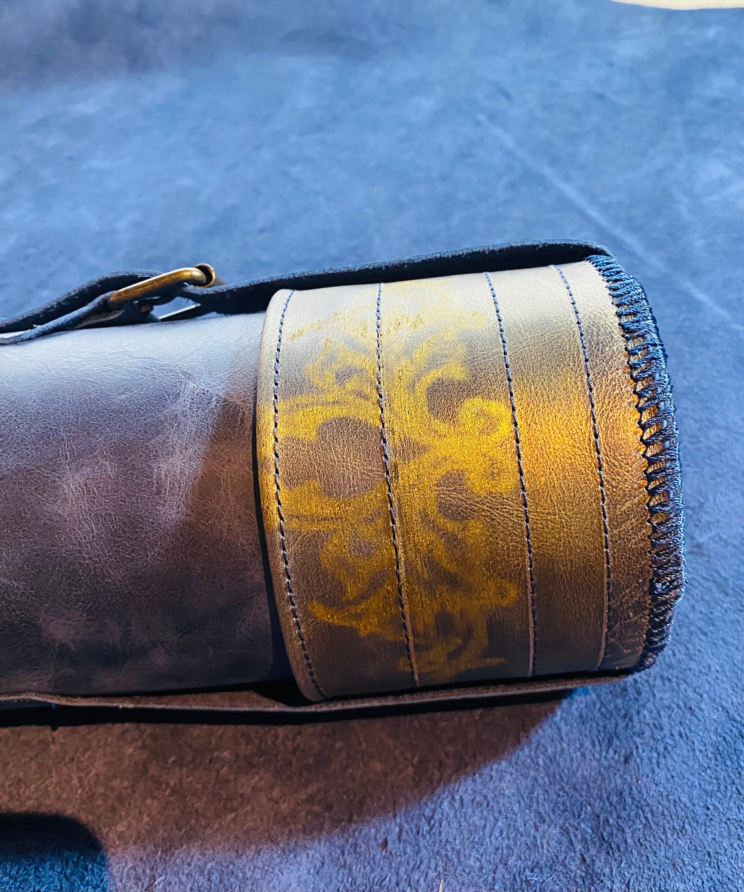 Leather Tube∅9 Cm.leather Map Case.bag for Architects.vintage Tube Case ...