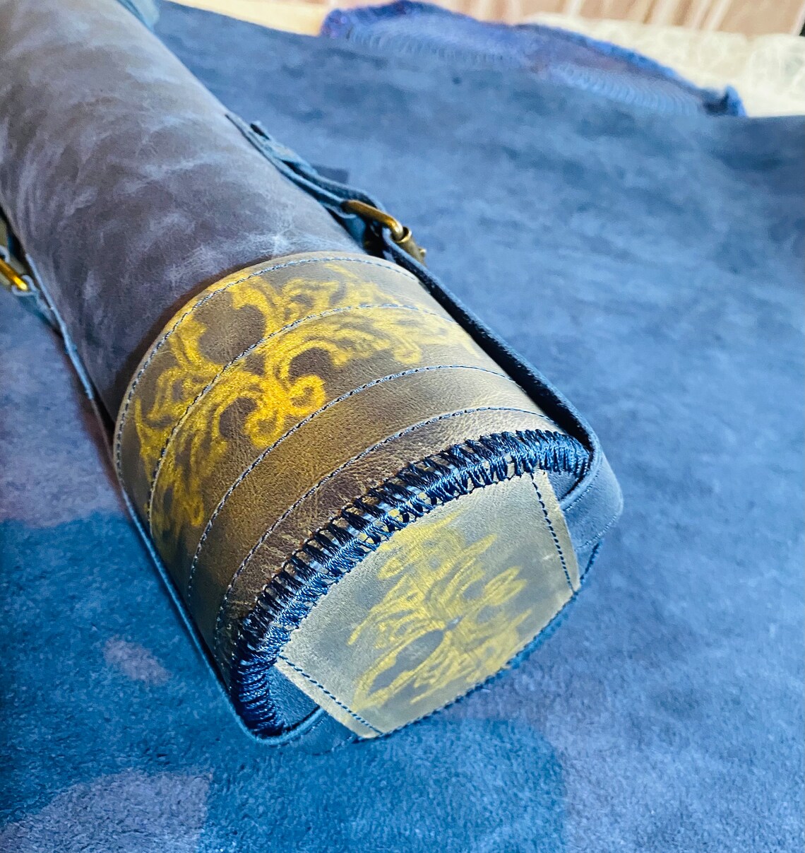 Leather Tube∅9 Cm.leather Map Case.bag for Architects.vintage Tube Case ...