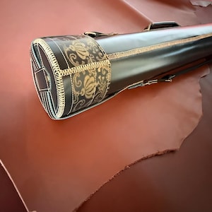 Leather Tube∅11cm.leather Map Case.bag for Architects.vintage Tube Case ...