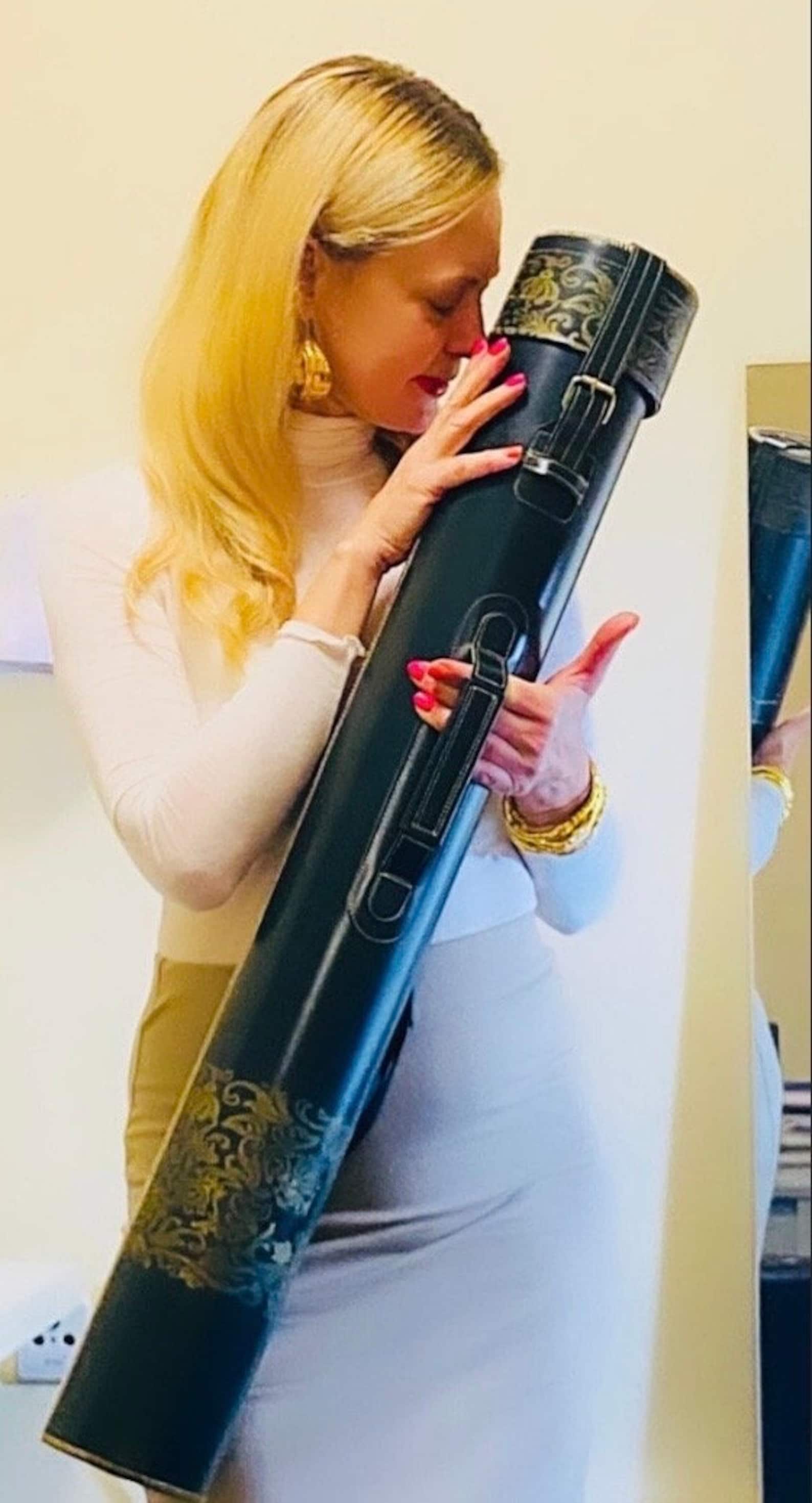 Leather Tube∅11cm.leather Map Case.bag for Architects.vintage Tube Case ...