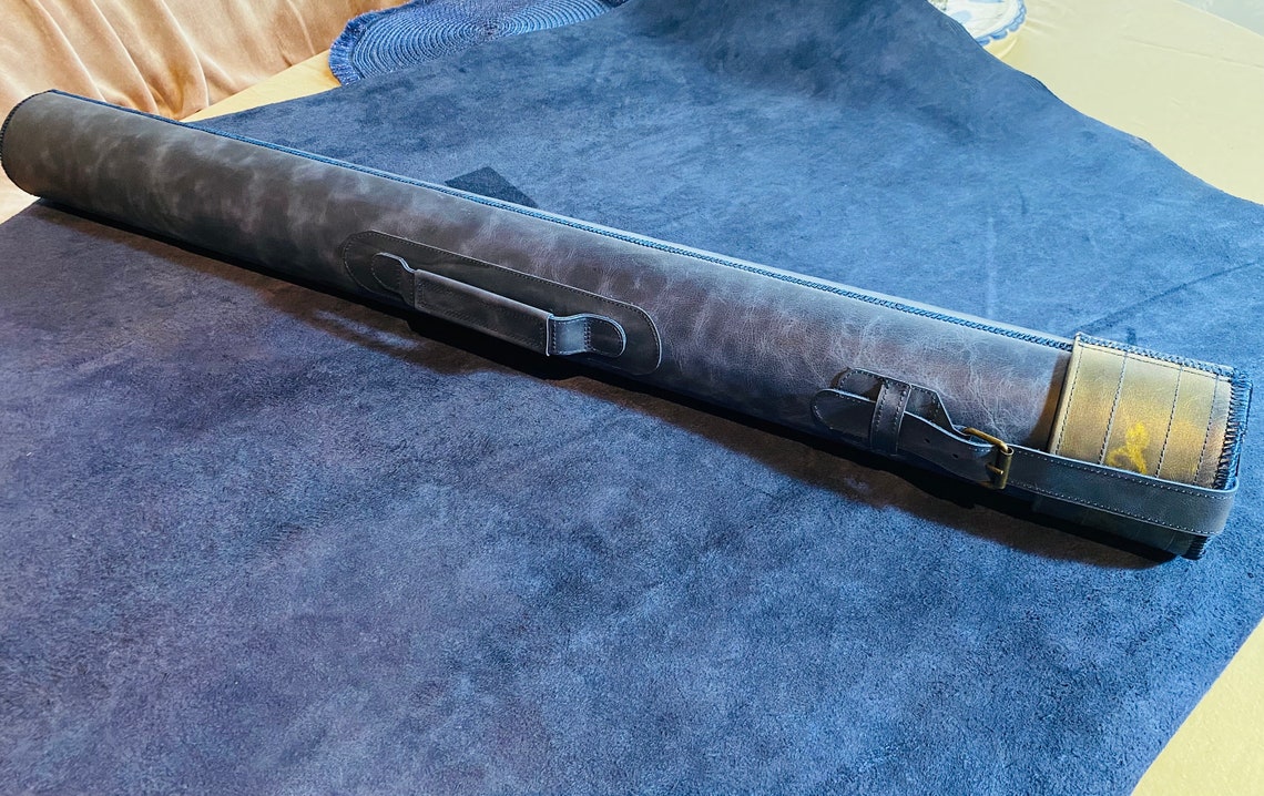 Leather Tube∅9 Cm.leather Map Case.bag for Architects.vintage Tube Case ...