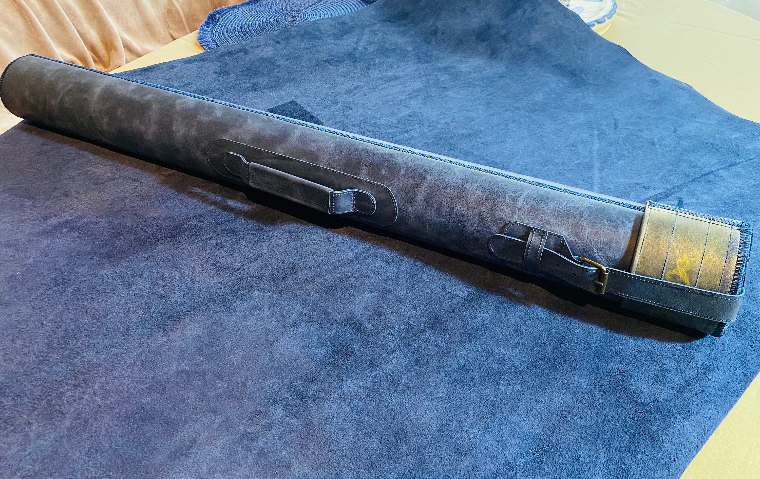 Leather Tube∅9 Cm.leather Map Case.bag for Architects.vintage Tube Case ...